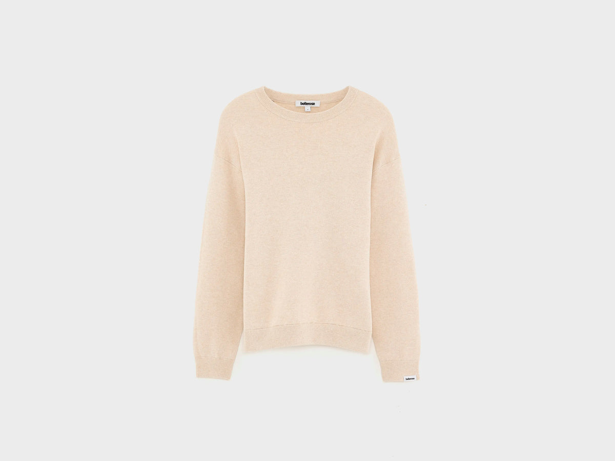 Beige cotton crewneck sweater - Boys | Bellerose