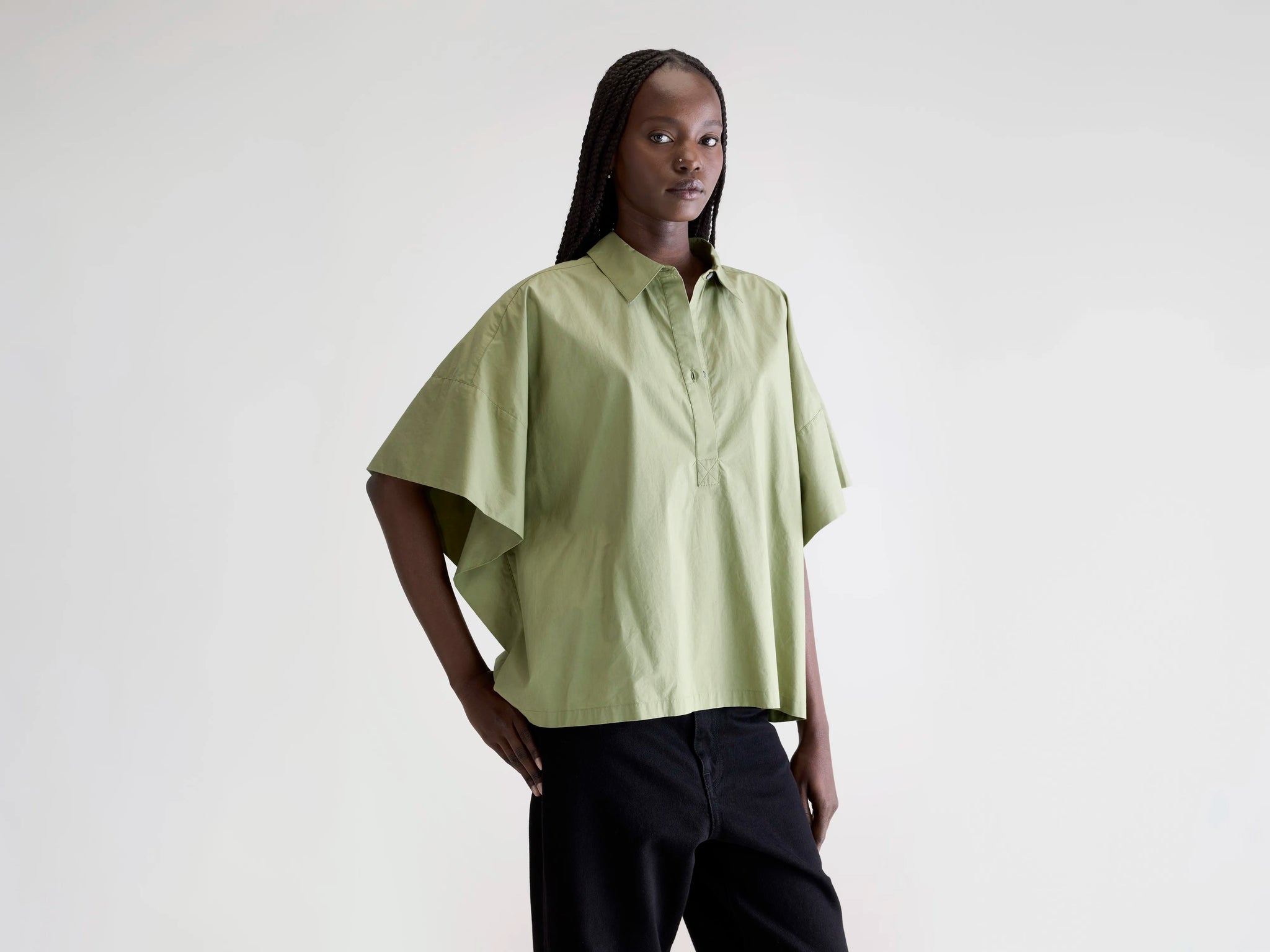 Oversized groen hemd voor vrouwen | Bellerose