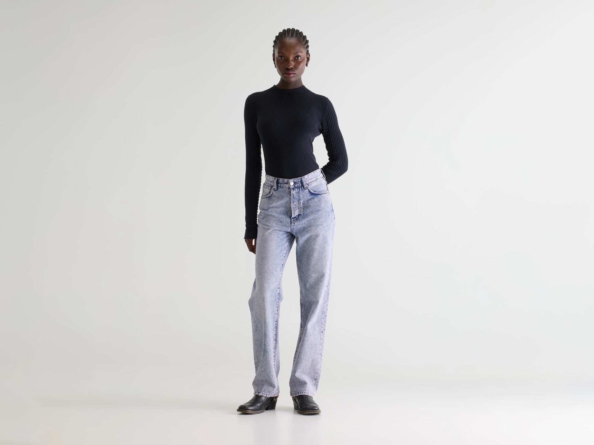 Straight jeans in purple snow-washed for women | Bellerose