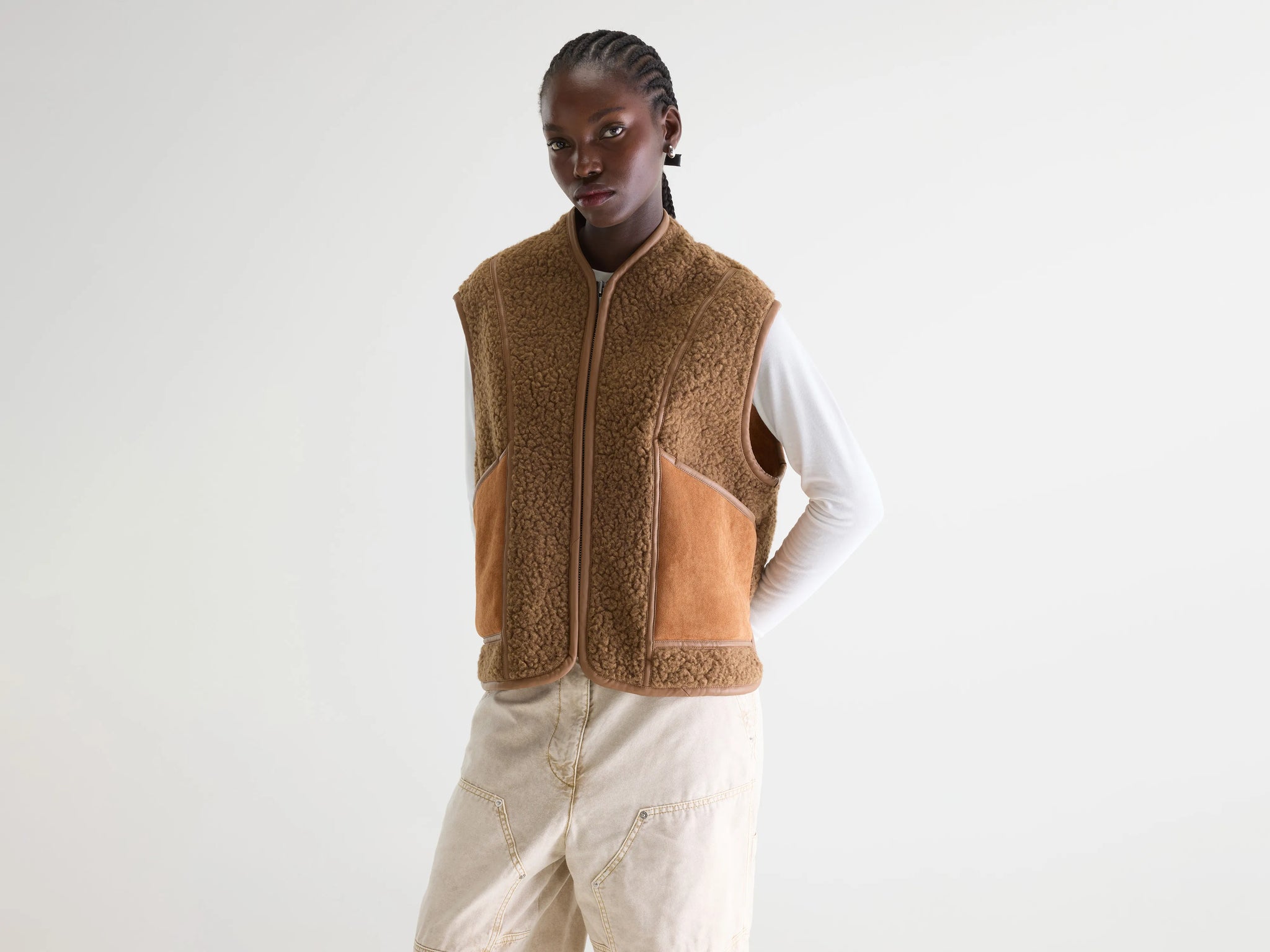 Women's brown reversible sleeveless jacket | Bellerose