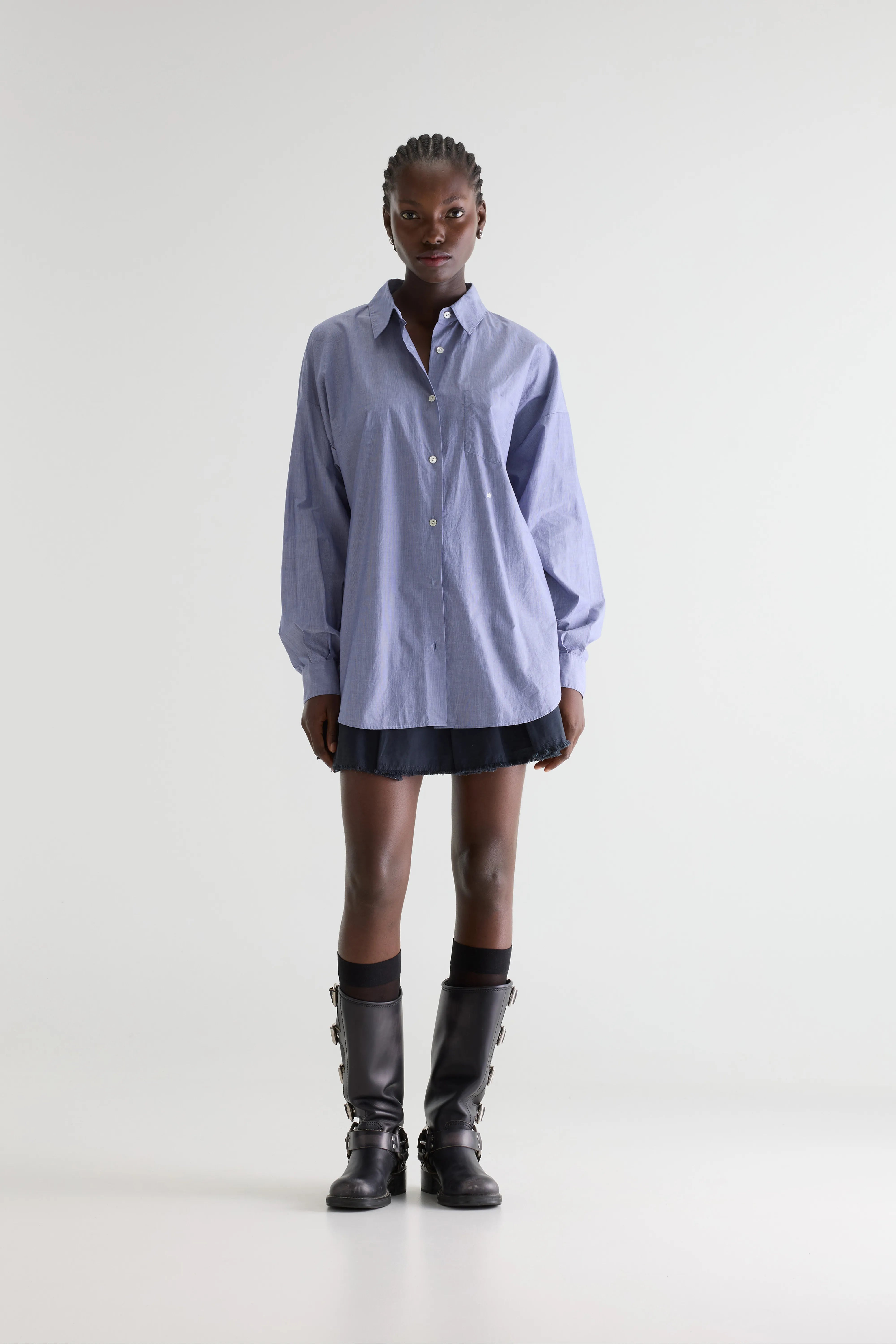 Women's crisp blue oversized poplin shirt | Bellerose