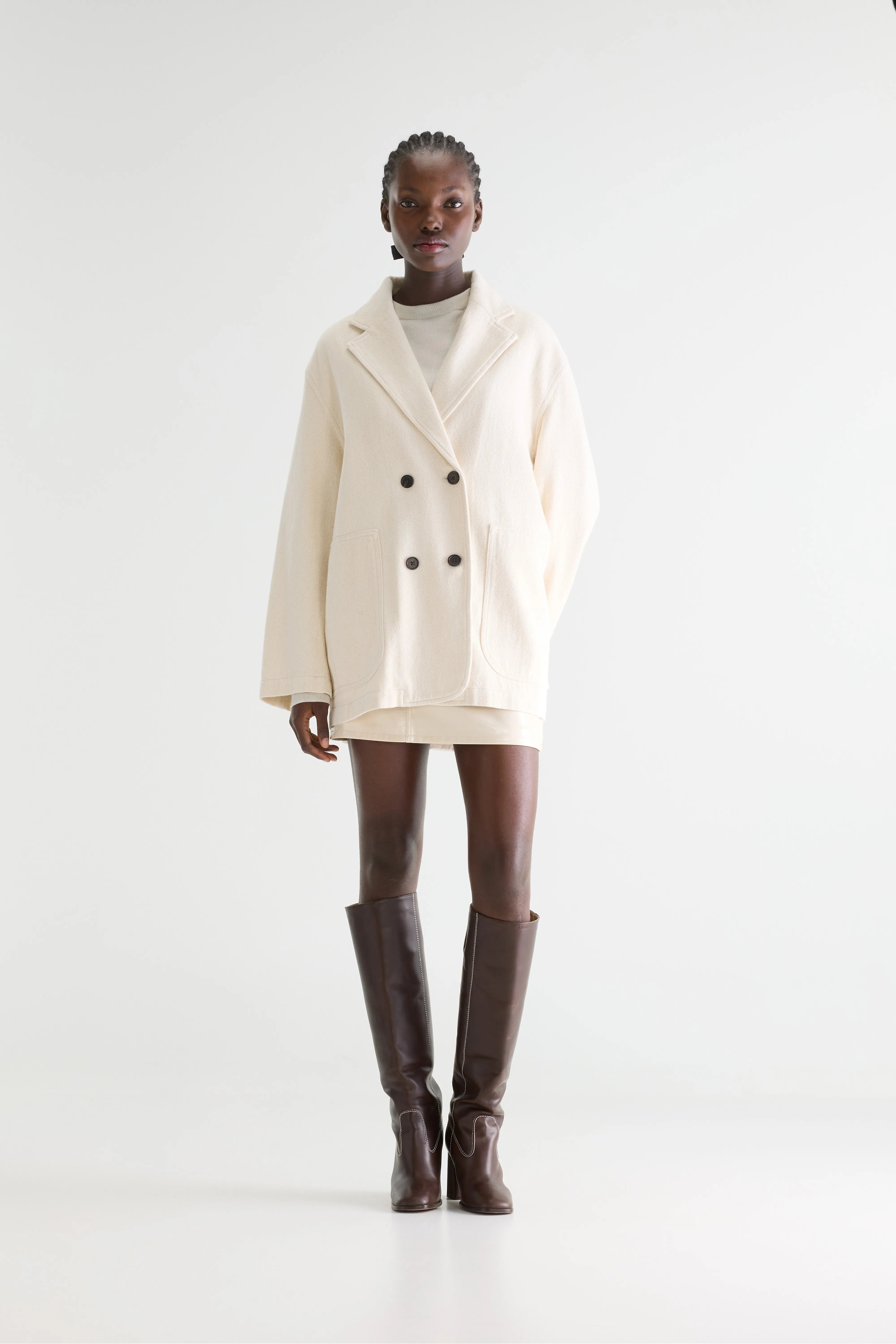 Women's cream relaxed blazer in soft cotton | Bellerose