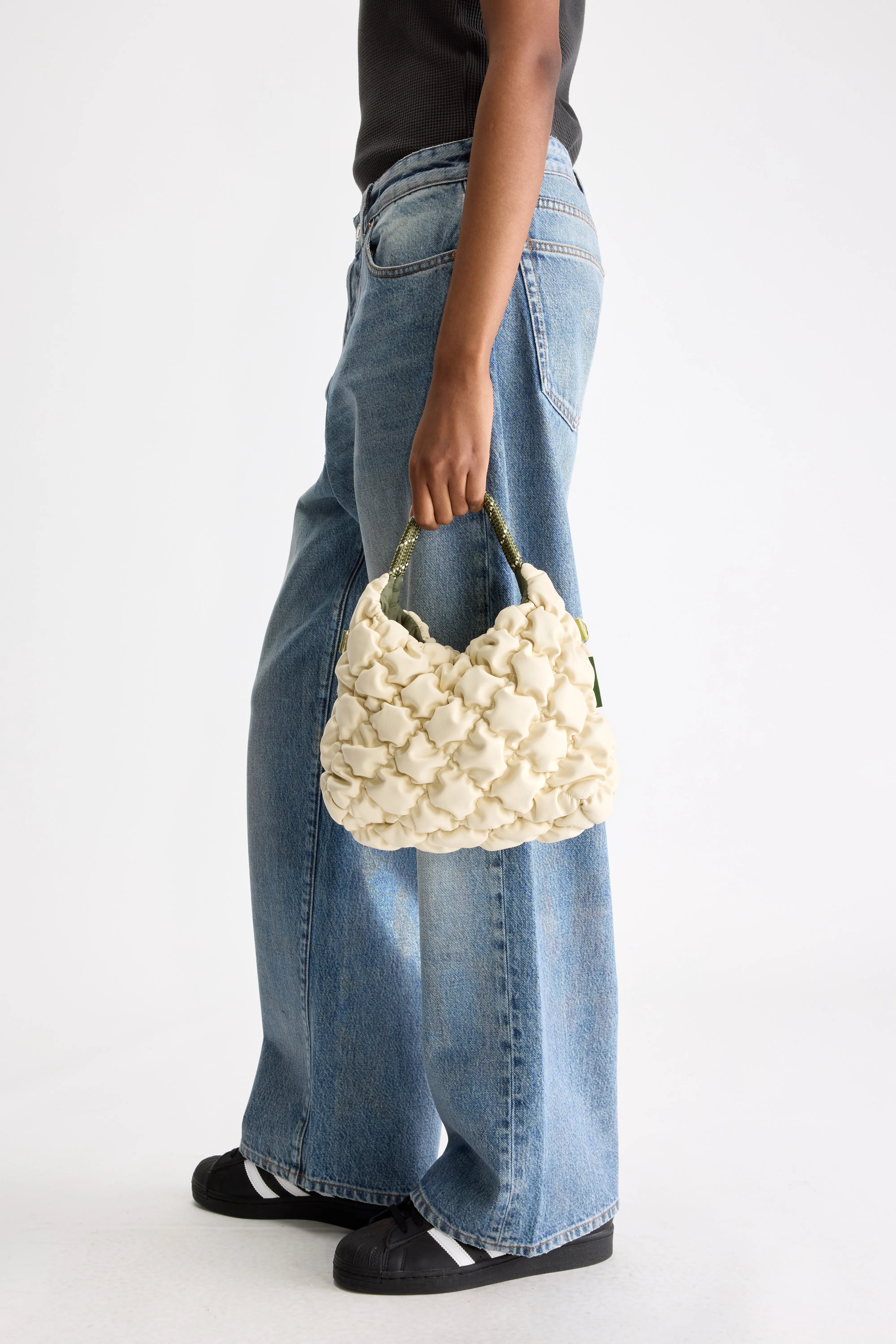 Women's cream faux leather padded shoulder bag | Bellerose