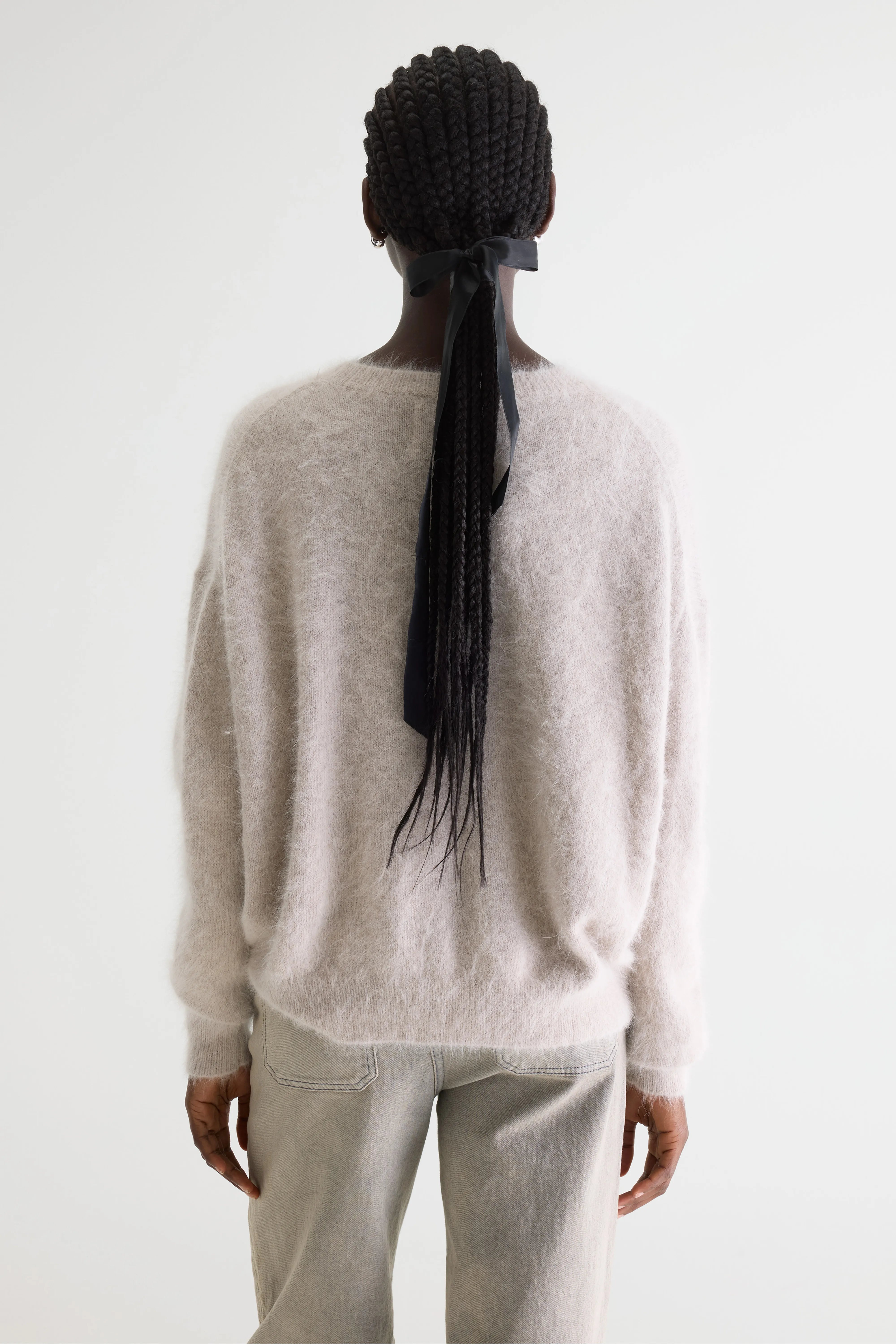 Oversized Grijze Angoramix Trui Met Lange Mouwen Bellerose Oversized Grijze Angoramix Trui Met Lange Mouwen Bellerose